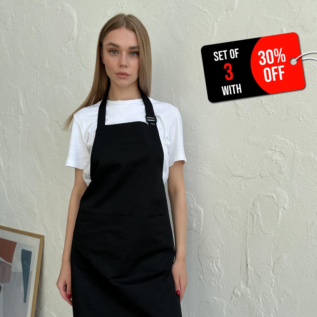 Bulk Personalized Aprons, Set of 3 Custom Printed Apron, Embroidered ...