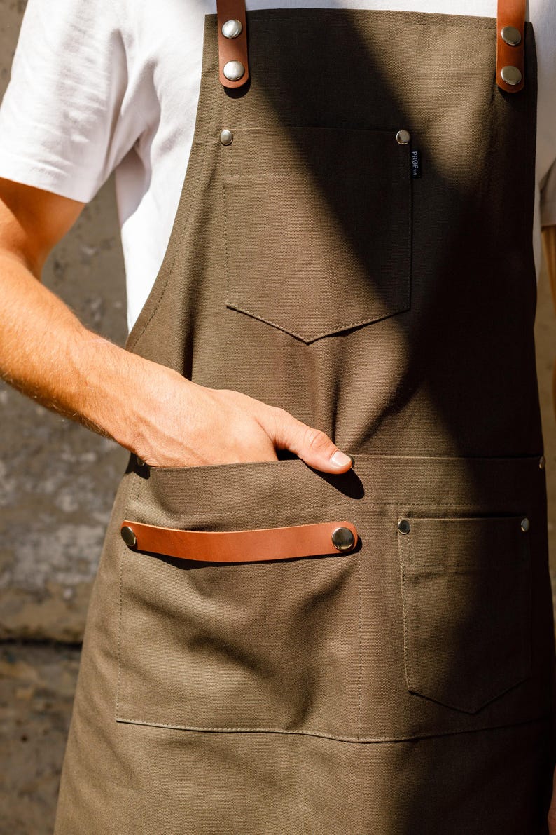Handmade Custom Apron for Men Premium Snap - Personalized Chef and BBQ ...
