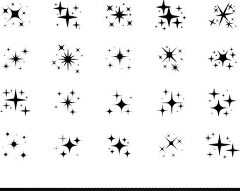 Sparkle Svg Bundle, 12 Designs, Sparkle Cut File, Sparkle Art, Stars Svg, Sparkles, Svg Files ...