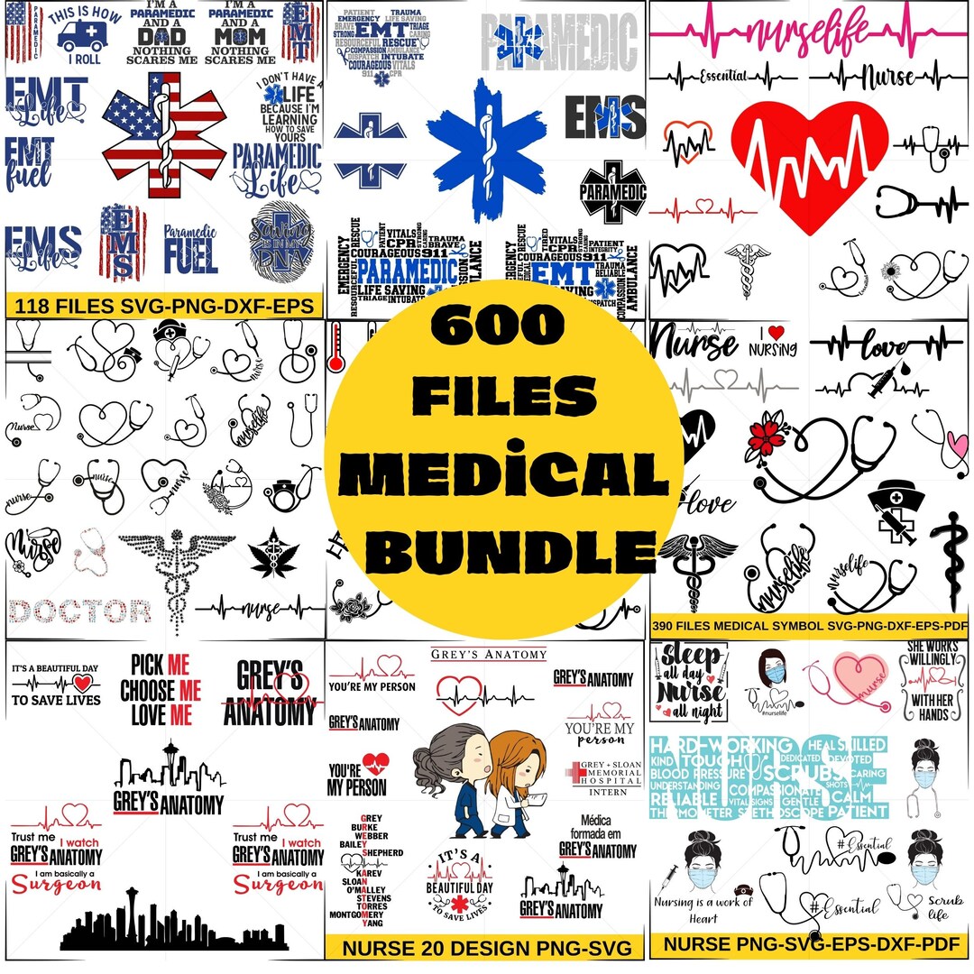 Medical Svg Nurse SVG Bundle Stethoscope Svg Nursing Svg Caduceus Svg ...