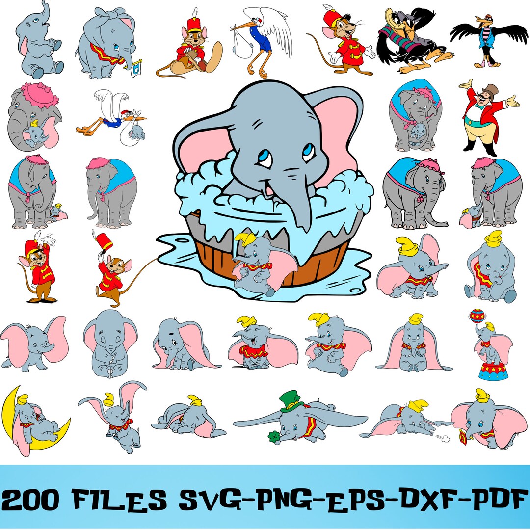 Dumbo Layered SVG, Dumbo PNG, Dumbo SVG, Dumbo Clipart for Cricut ...