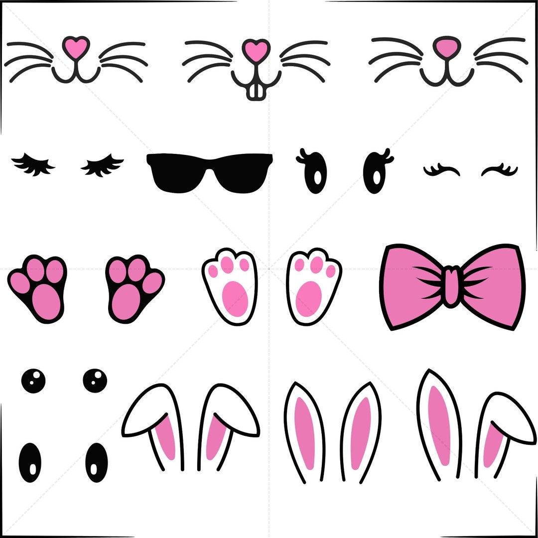 Bunny Face Svg, Easter Bunny Svg, Bunny Face Png, Bunny Ears Svg, Bunny ...