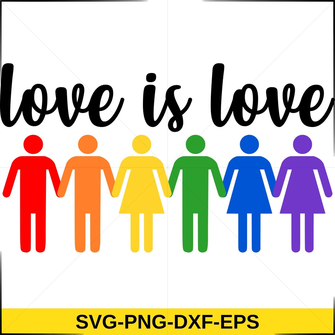 Love is Love Clip Art, Rainbow Heart, LGBT, Gender Equality, LGBTQ ...