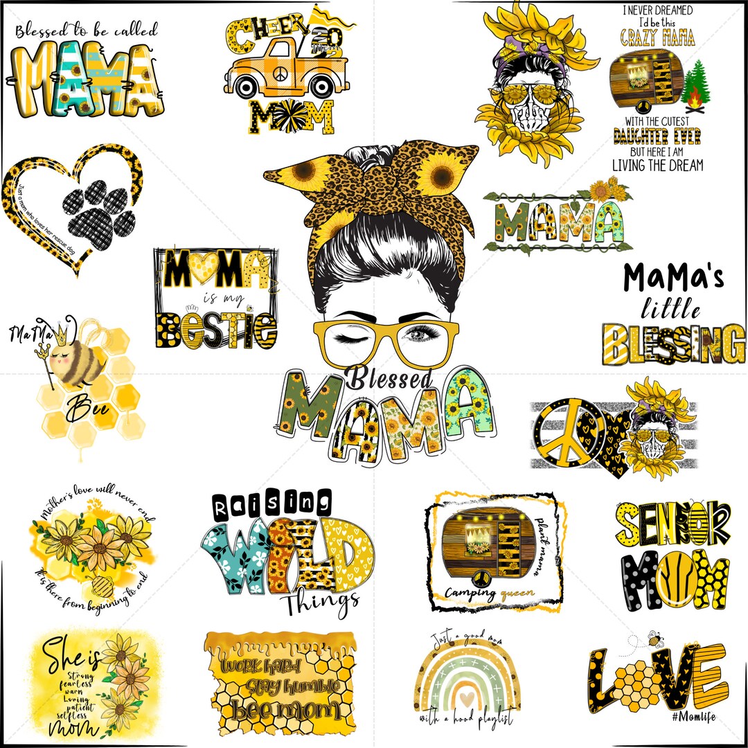 Alles Gute zum Muttertag-Png-Bundle, Sonnenblumen-Png, lustiges Mama ...