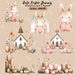 Cute Easter Bunny Clipart, Boho Bunny Clipart, Pastel Watercolor ...