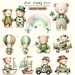 Green Teddy Bear Clipart, Boho Bears, Watercolor Teddy Bear Clipart ...