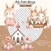 Cute Easter Bunny Clipart, Boho Bunny Clipart, Pastel Watercolor ...