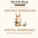 Cute Easter Bunny Clipart, Boho Bunny Clipart, Pastel Watercolor ...