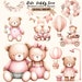 Sweet Baby Girl Teddy Bear Clipart, Watercolor Clipart, Teddy Bear ...