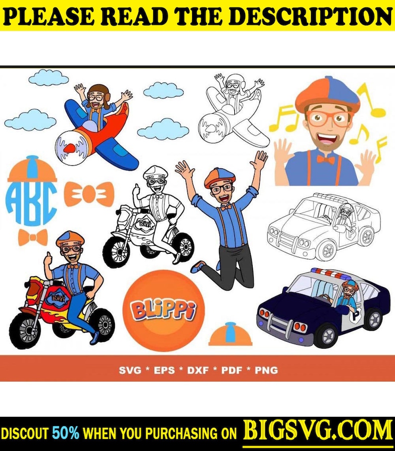 100 Blippi Png Bundle, Happy Birthday Blippi Png, Blippi Sublimation ...