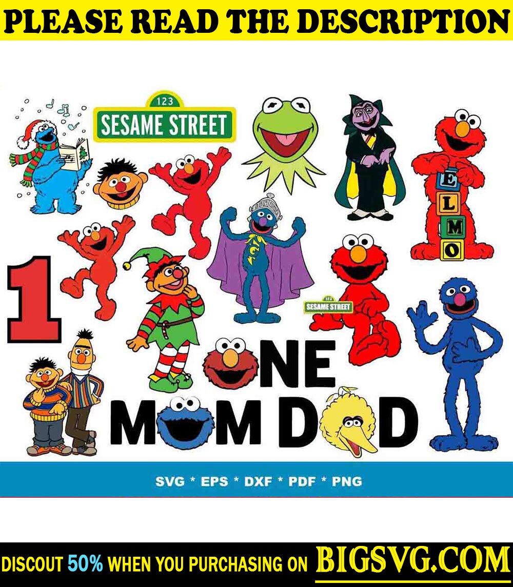 1000 Sesame Street Svg, Layered Svg, Cricut, Cut Files, Digital Vector ...