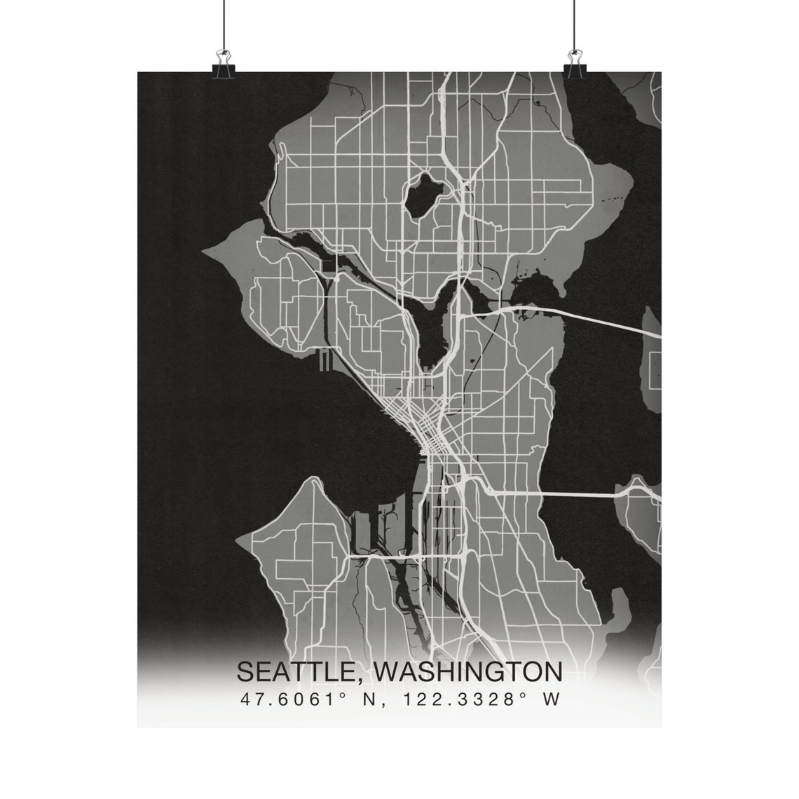 Seattle Washington Map Print Poster | Seattle Washington Map Print ...
