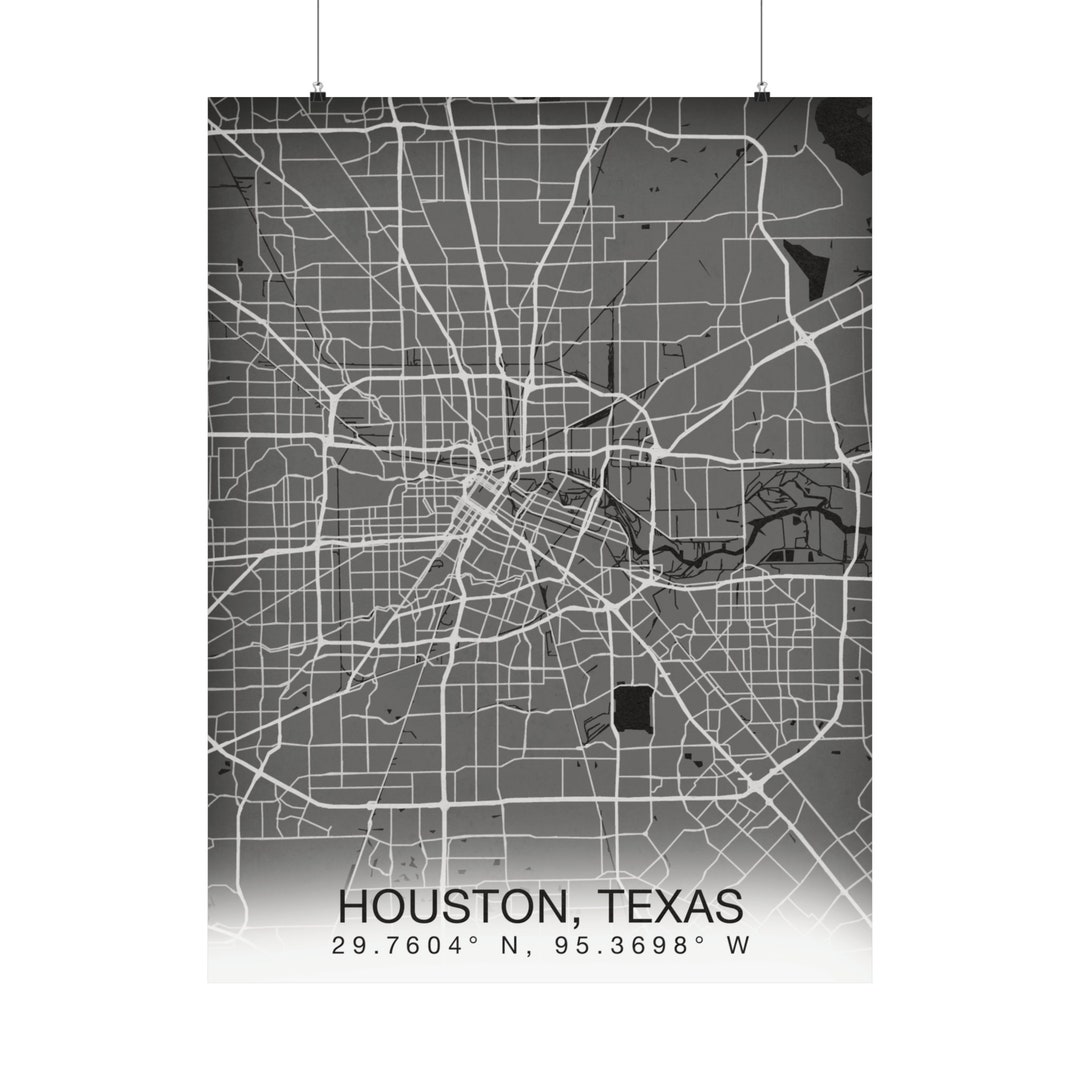 Houston Texas Map Print Poster | Houston Texas Map Print Minimal and ...
