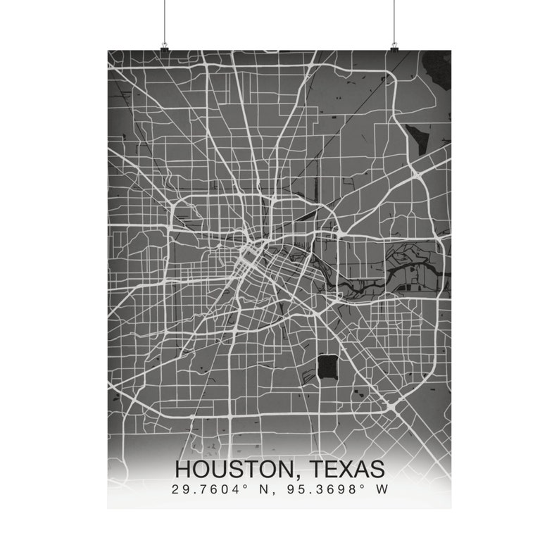Houston Texas Map Print Poster | Houston Texas Map Print Minimal and ...