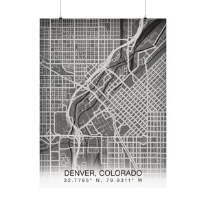 Denver Colorado Map Print Poster | Denver Colorado Map Print Minimal ...