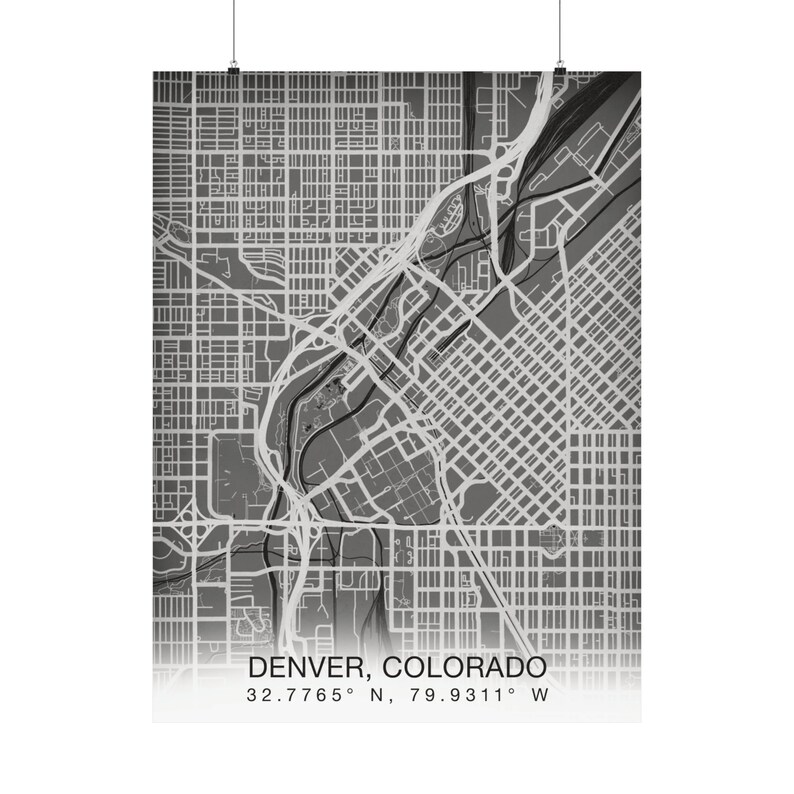 Denver Colorado Map Print Poster | Denver Colorado Map Print Minimal ...