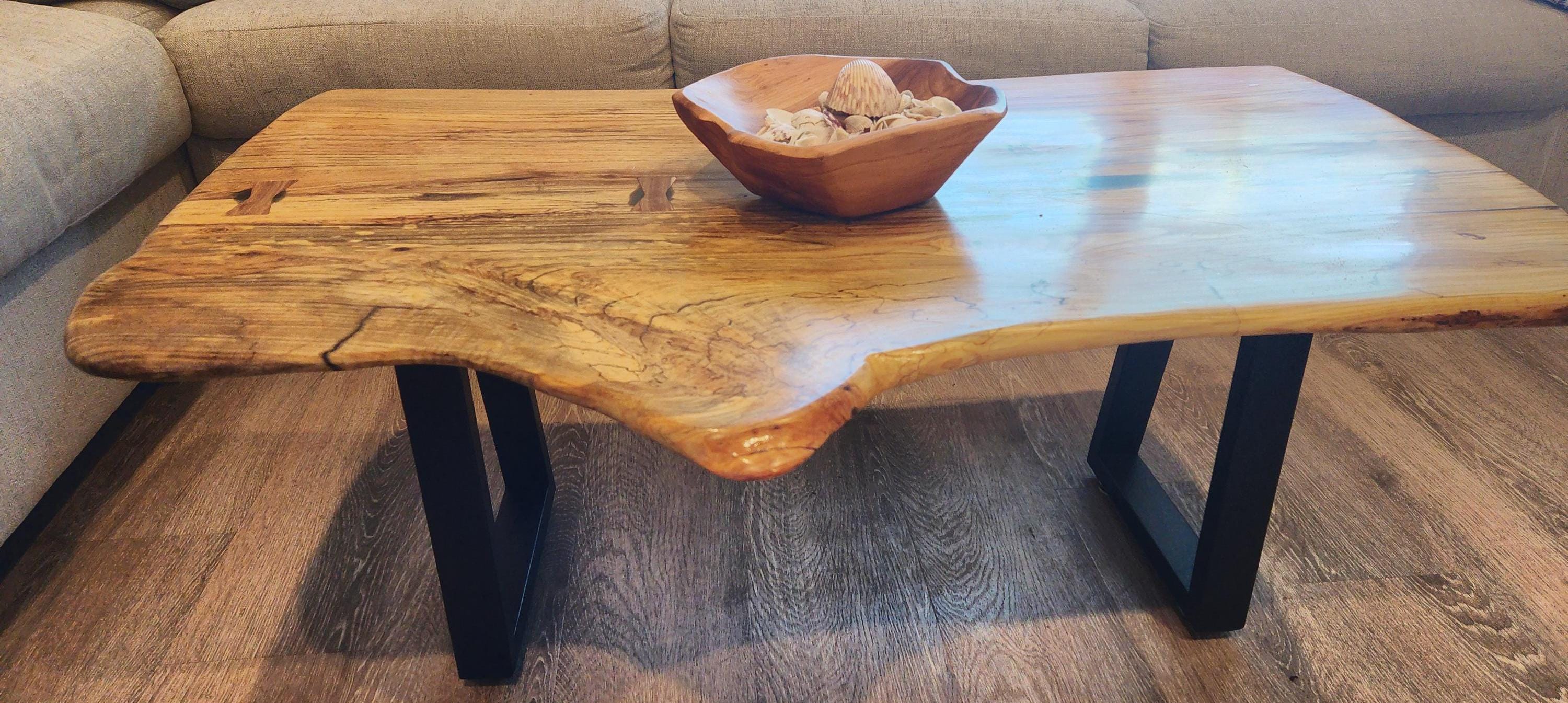 Live Edge Coffee Table - MADE TO ORDER - Metal Legs, Select Your Wood ...