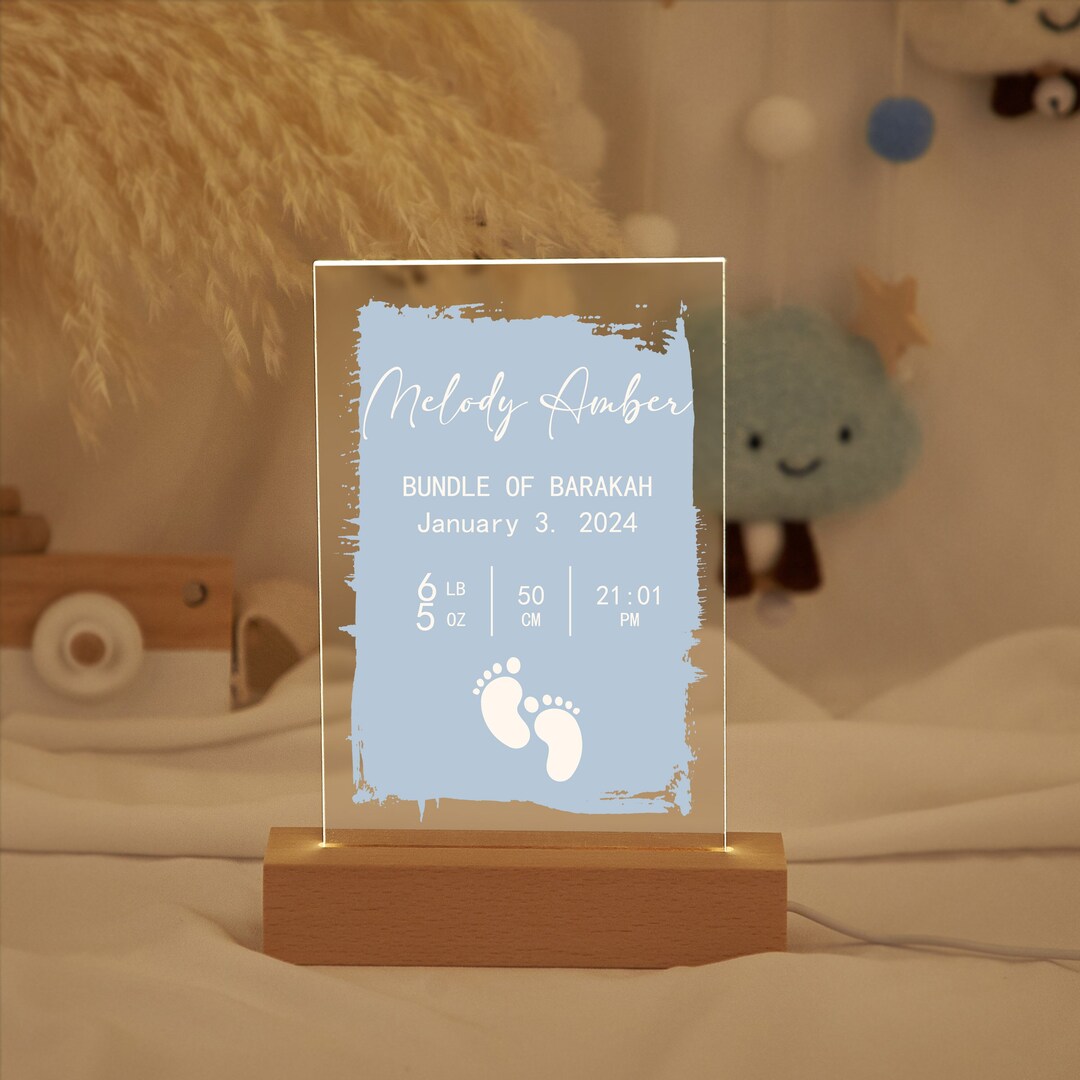 Acrylic Birth Announcement Sign, Newborn Birth Announcement Acrylic ...