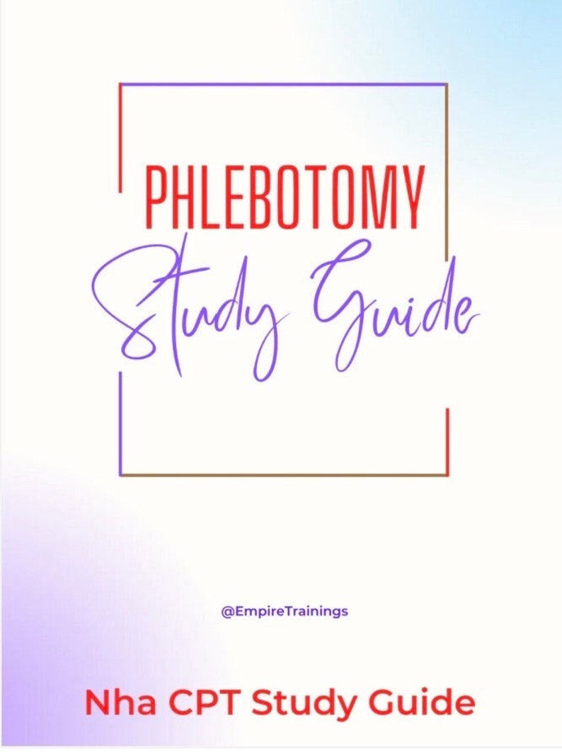 Phlebotomy Study Guide - Etsy