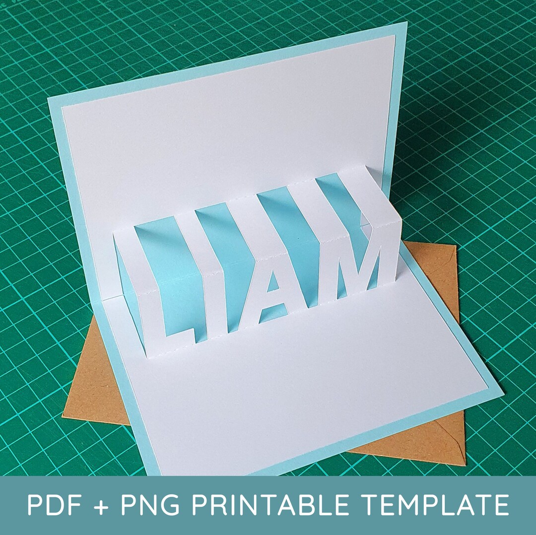 Liam Name Printable Pop-up Card Design - DIY Kirigami Template Kit as ...