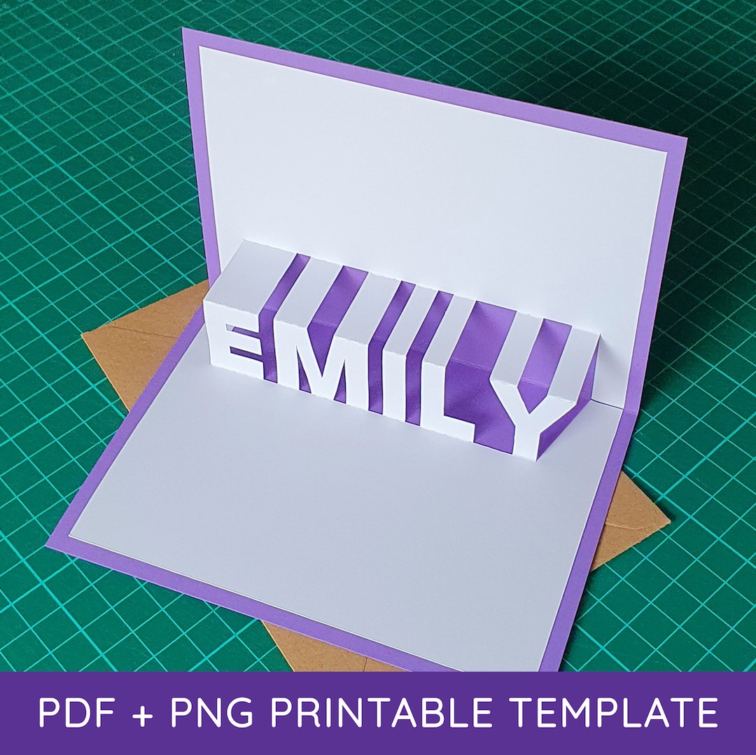 Emily Name Printable Pop-up Card Design - DIY Kirigami Template Kit as ...