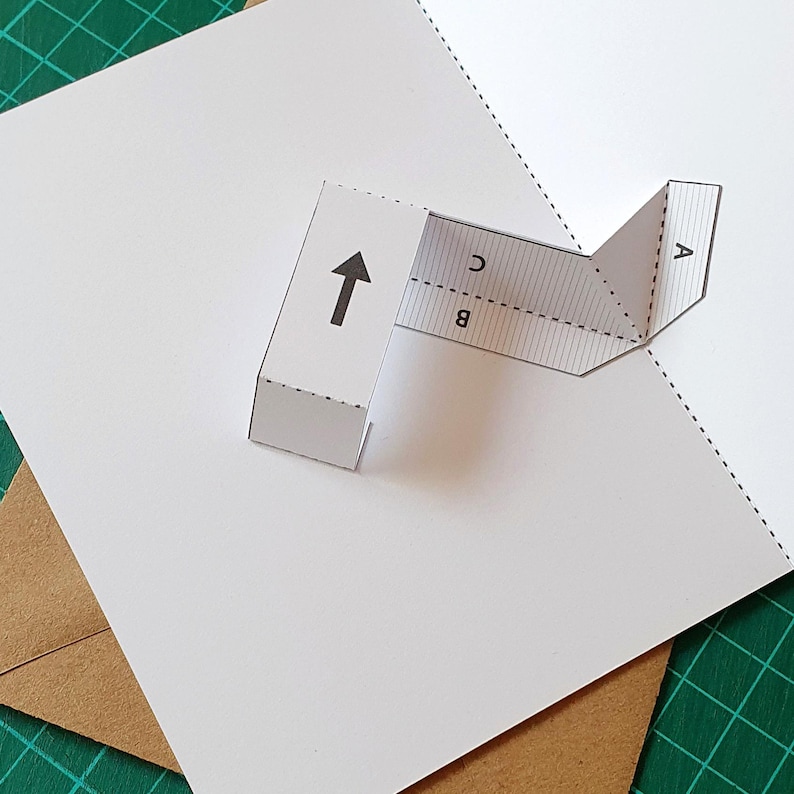 Inward Diagonal Movement Printable Pop-up Card Mechanism - DIY Pop-up Card Template as Digital ...