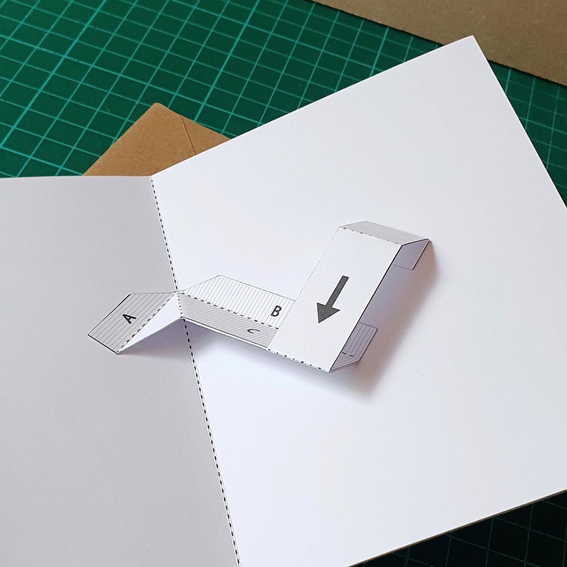 Inward Diagonal Movement Printable Pop-up Card Mechanism - DIY Pop-up ...