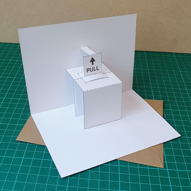 Doos met geheim compartiment afdrukbare pop-upkaart - DIY-sjabloon als ...