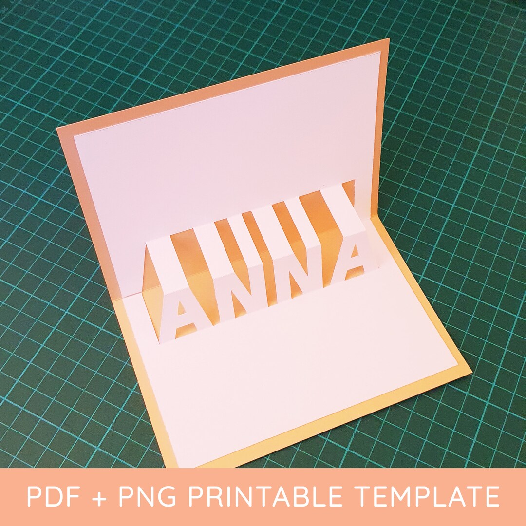 Anna Name Printable Pop-up Card Design - DIY Kirigami Template Kit as ...