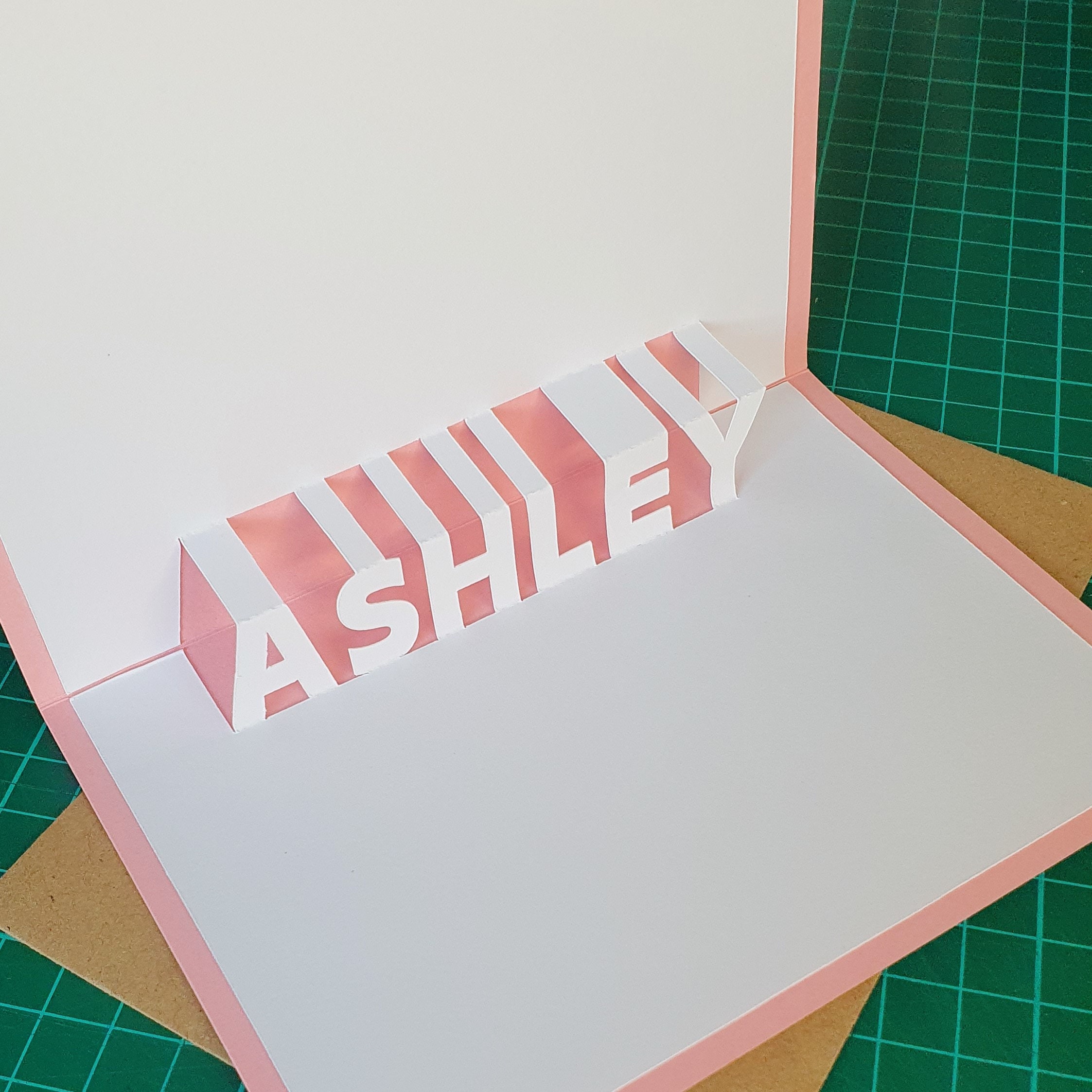 Ashley Name Printable Pop-up Card Design - DIY Kirigami Template Kit as ...