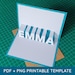 Emma Name Printable Pop-up Card Design - DIY Kirigami Template Kit as ...