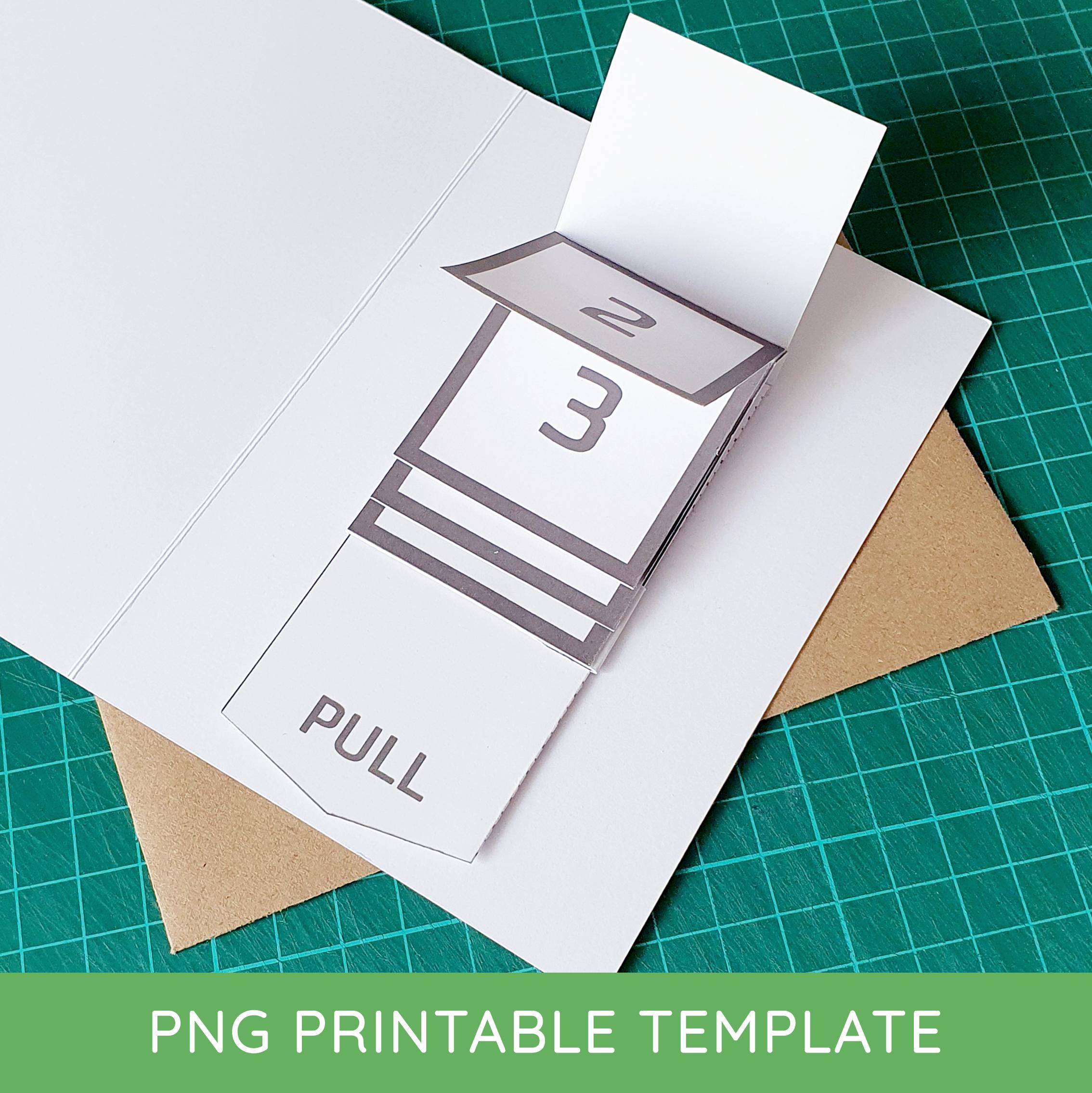 Waterfall Pull Tab Pop-up Card Mechanism - DIY Pop-up Card Template as ...