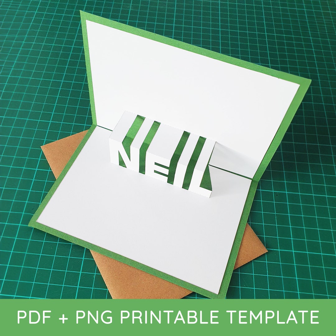 Neil Name Printable Pop-up Card Design - DIY Kirigami Template Kit as ...