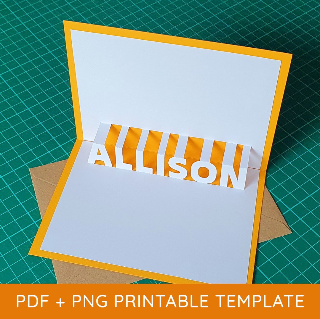Allison Name Printable Pop-up Card Design - DIY Kirigami Template Kit ...