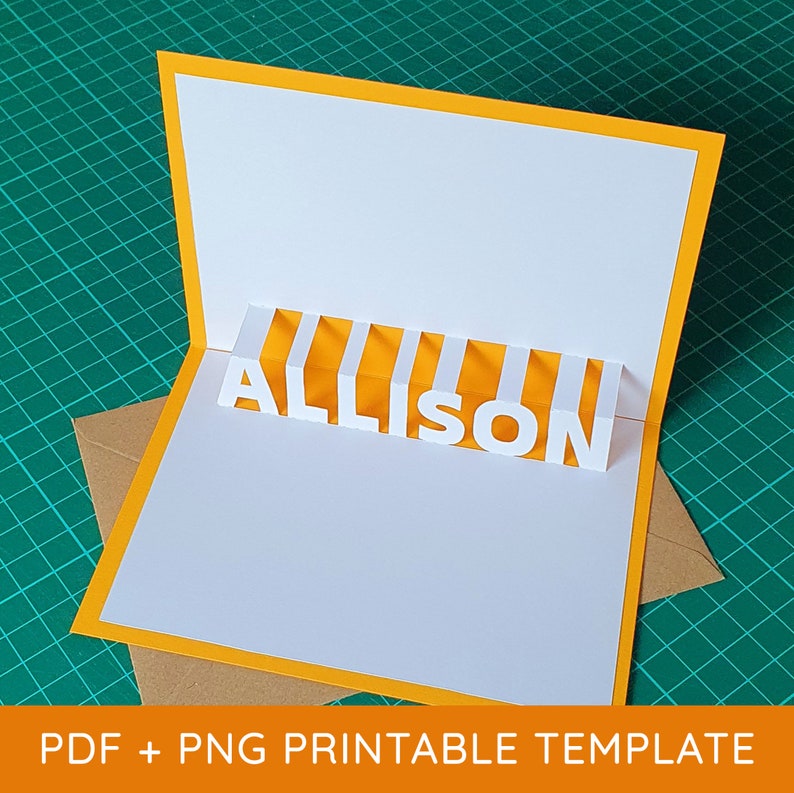 Allison Name Printable Pop-up Card Design DIY Kirigami Template Kit as ...