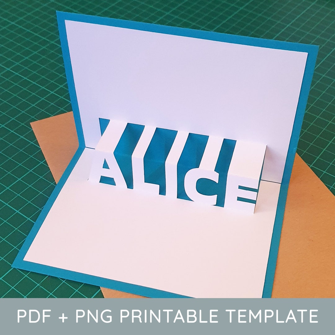 Alice Name Printable Pop-up Card Design - DIY Kirigami Template Kit as ...