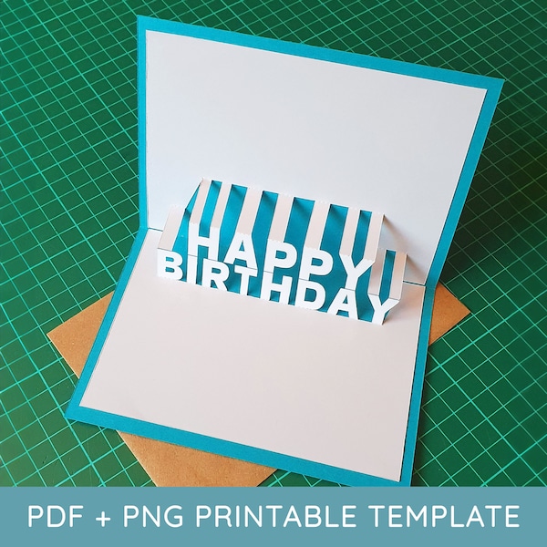 Kirigami Pop up Card Template - Etsy