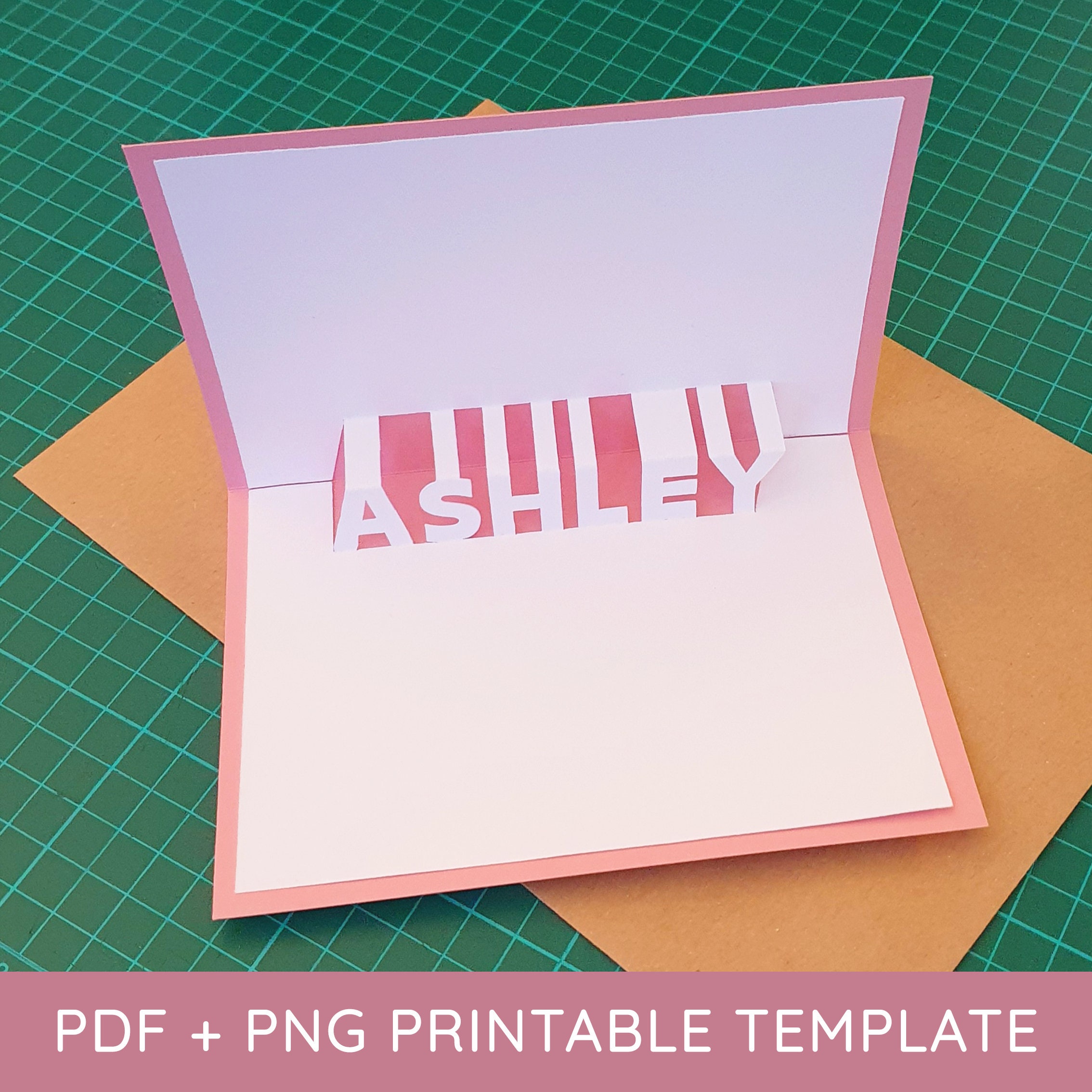 Ashley Name Printable Pop-up Card Design - DIY Kirigami Template Kit as ...