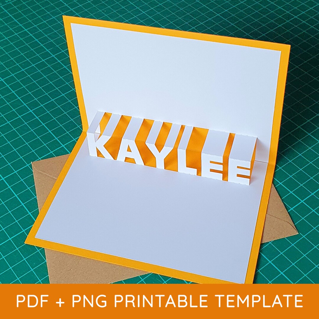 Kaylee Name Printable Pop-up Card Design - DIY Kirigami Template Kit as ...