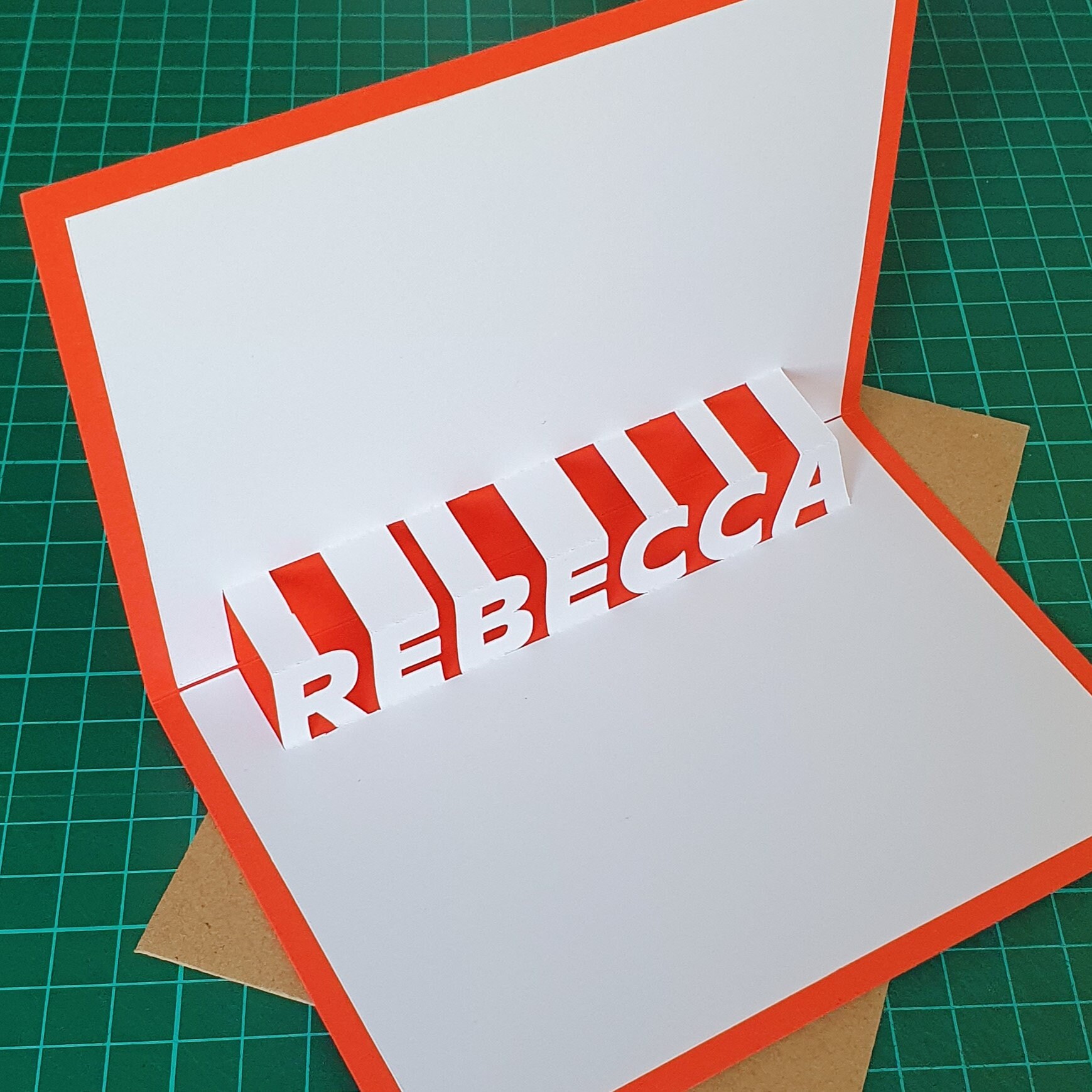 Rebecca Name Printable Pop-up Card Design - DIY Kirigami Template Kit ...