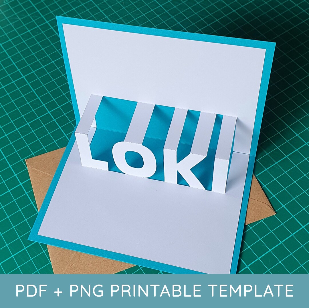 Loki Name Printable Pop-up Card Design DIY Kirigami Template Kit as ...