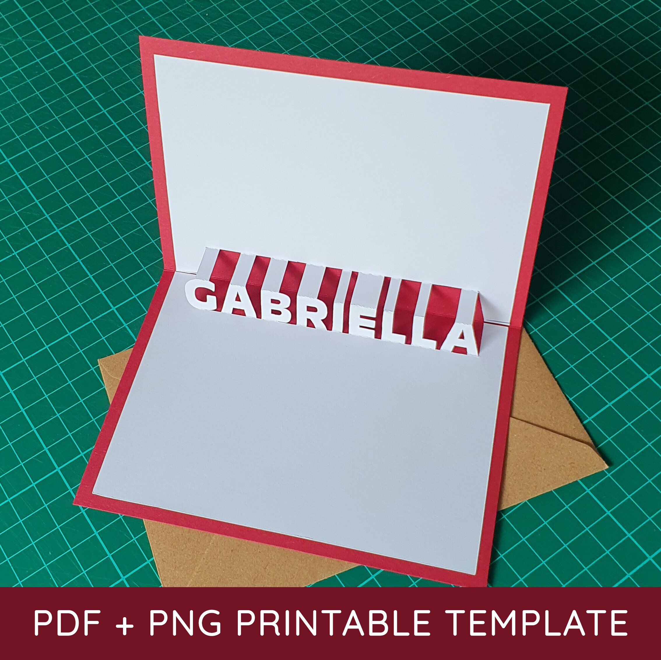 Gabriella Name Printable Pop-up Card Design - DIY Kirigami Template Kit ...