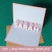Sarah Name Printable Pop-up Card Design - DIY Kirigami Template Kit as ...