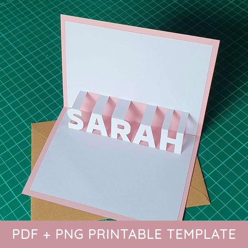 Sarah Name Printable Pop-up Card Design - DIY Kirigami Template Kit as ...