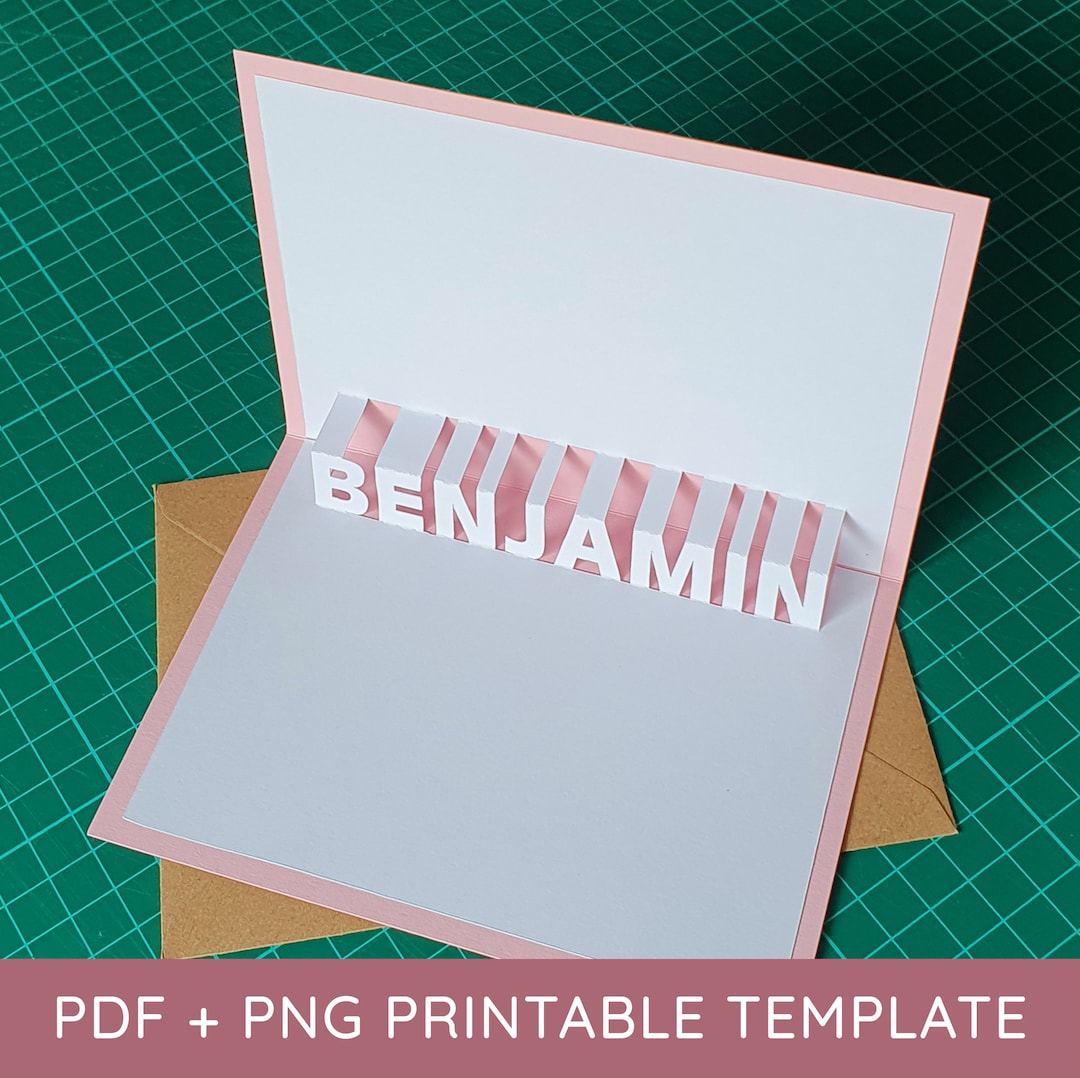 Benjamin Name Printable Pop-up Card Design - DIY Kirigami Template Kit ...