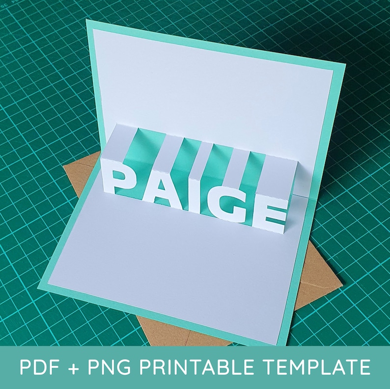 Paige Name Printable Pop-up Card Design - DIY Kirigami Template Kit as ...