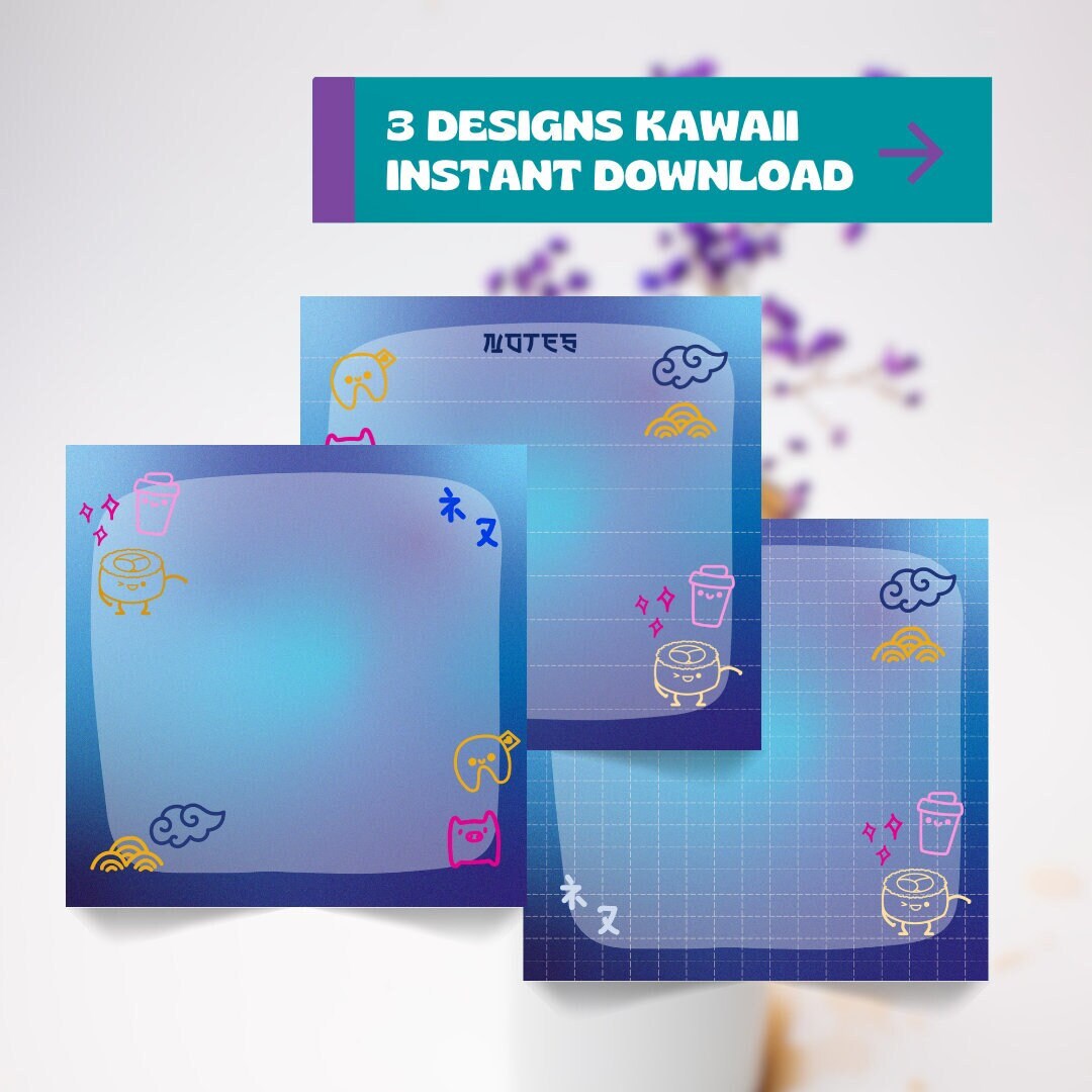 Printable Memo Pad, Kawaii Note, Cute Notepad Sheets, Teacher Notepad ...