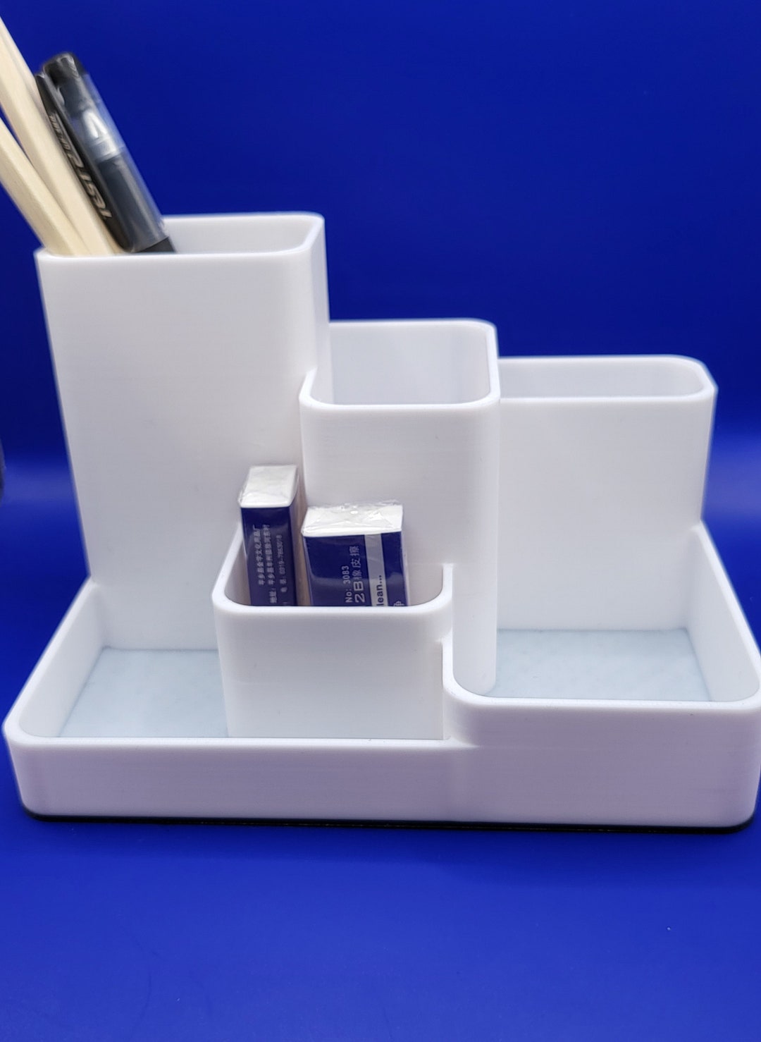 6 Compartment Desk Organizer - Plastic Pen Holder, Office Storage Tray ...