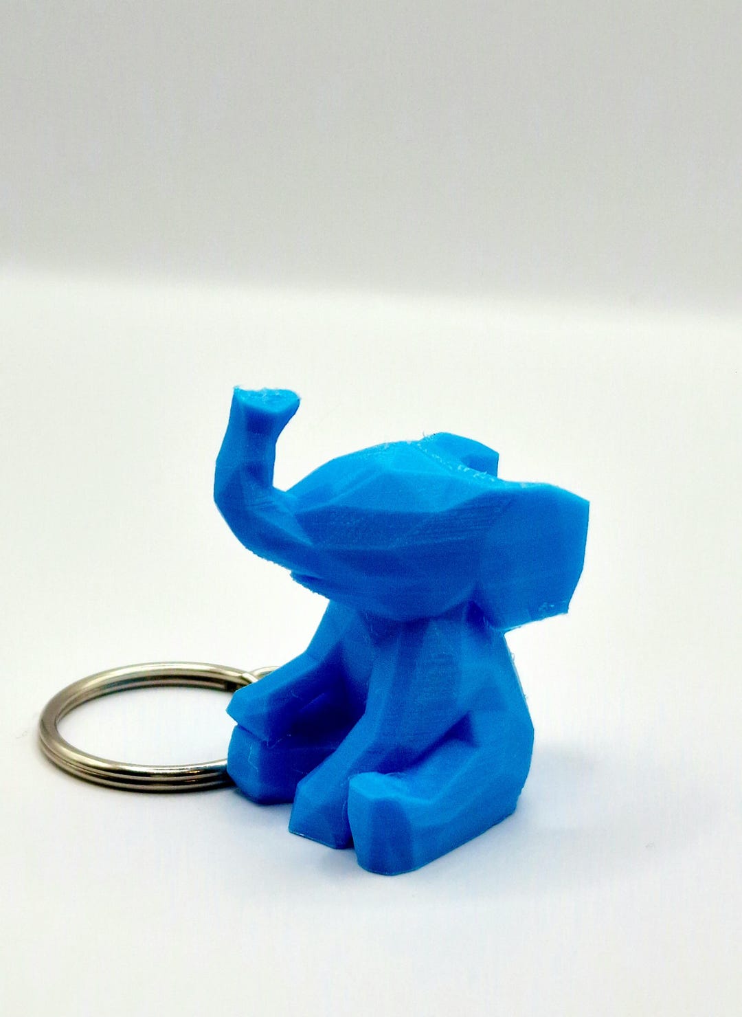 Cute Elephant Keyring - Plastic Animal Keychain, Small Elephant With ...