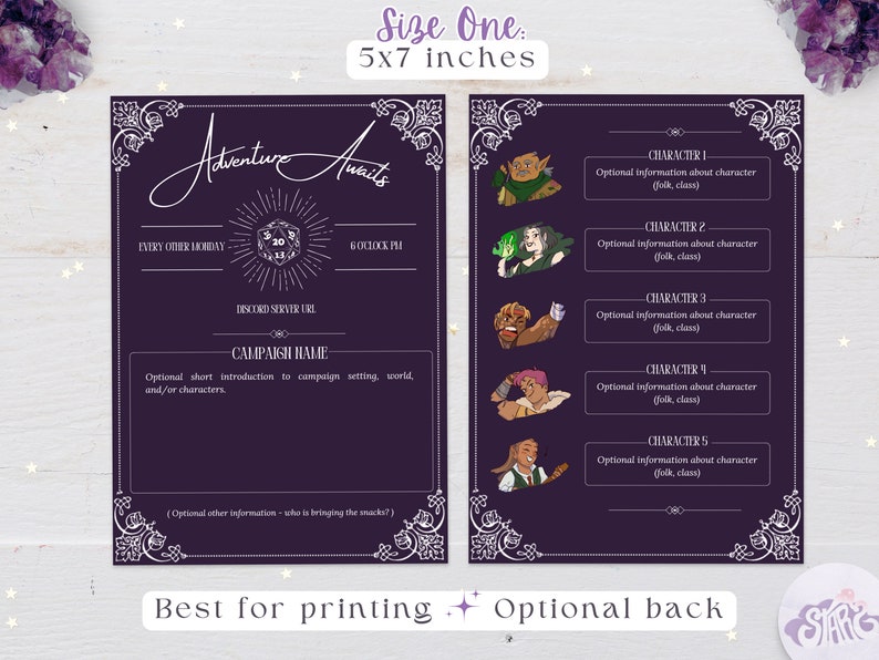 Customizable Tabletop RPG Campaign Invite - Adventure Awaits - Purple ...